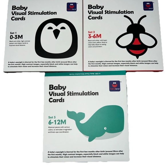beiens | Toys | 3 Sets Beiens Visual Stimulation Cards 2 Months Hand ...
